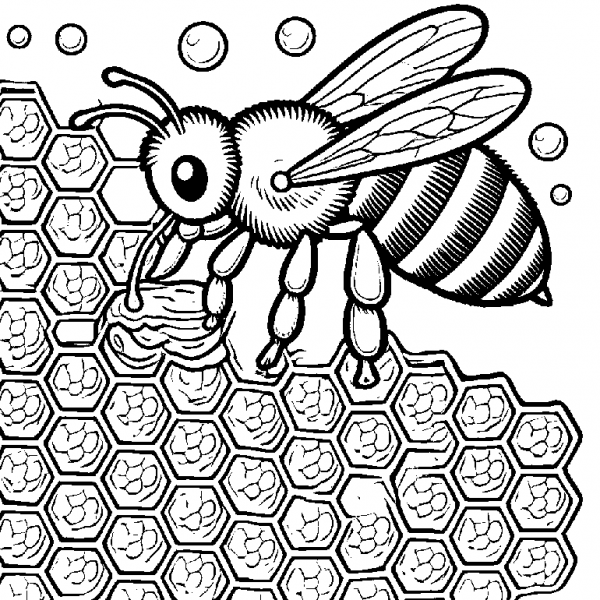 Kostenlose Ausmalbilder: Biene für Kinder - Geschenkissimo