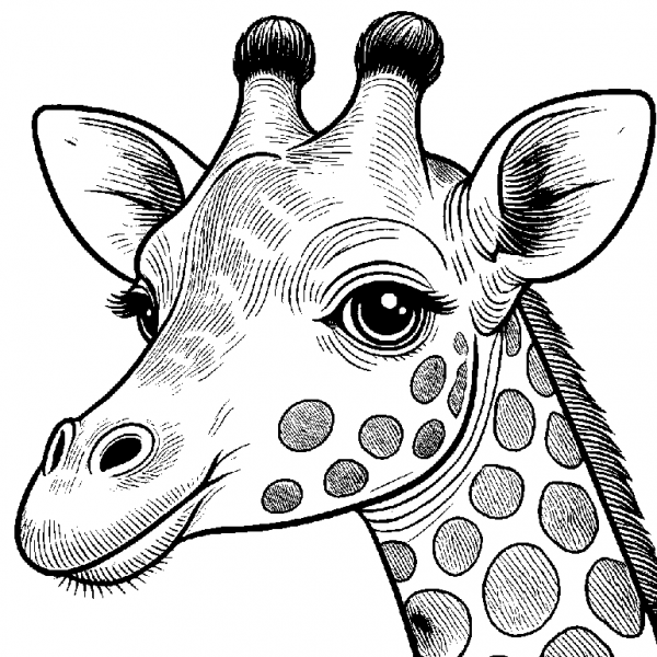 Giraffe Kopf Ausmalbild