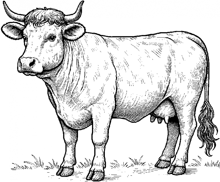 Ausmalbild Kuh gratis zum ausdrucken - Geschenkissimo