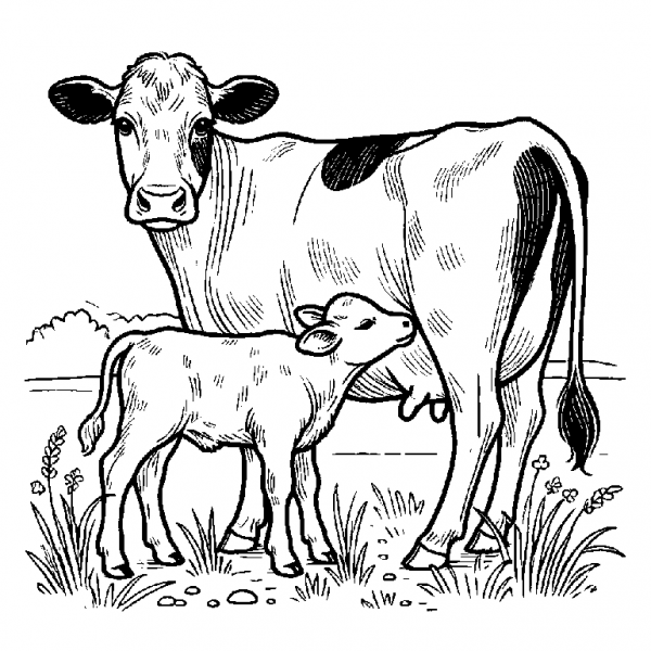 Ausmalbild Kuh gratis zum ausdrucken - Geschenkissimo