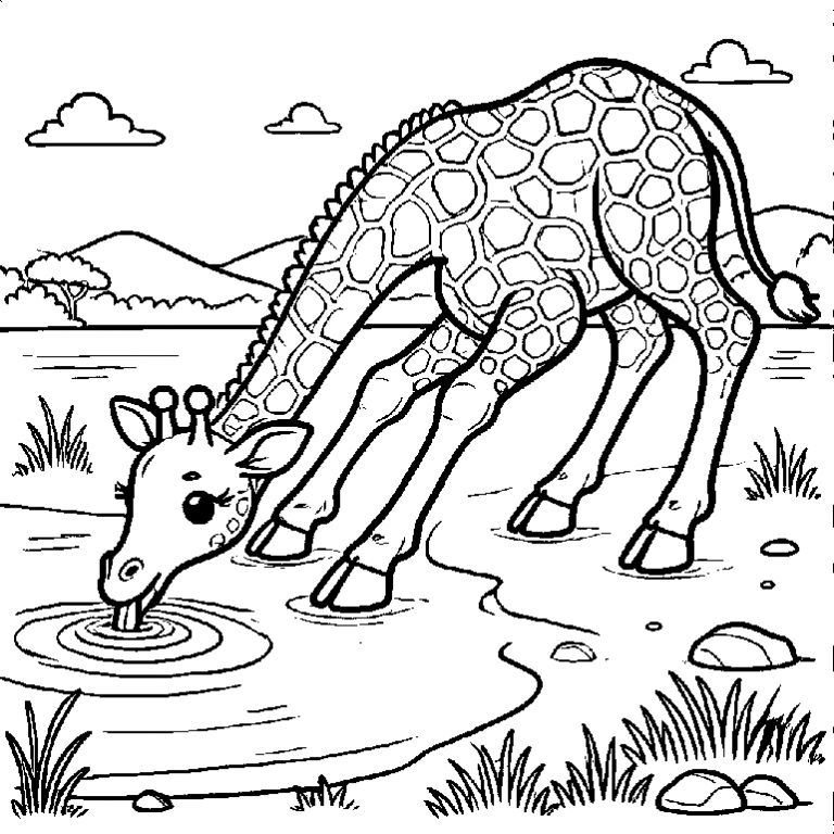 Ausmalbilder Giraffe - kostenlos zum ausdrucken - Geschenkissimo