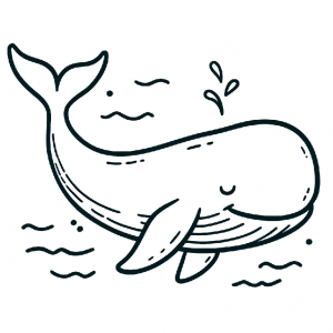 Ausmalbild Wal zum gratis Herunterladen und Ausdrucken - Geschenkissimo