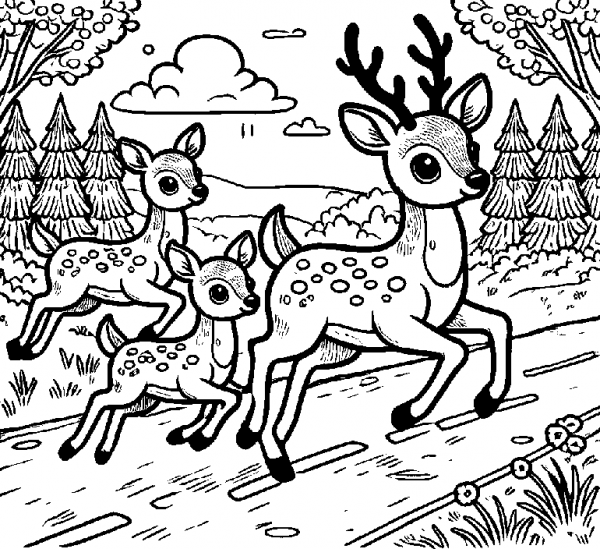 Ausmalbild Reh: gratis zum runterladen und ausdrucken - Geschenkissimo